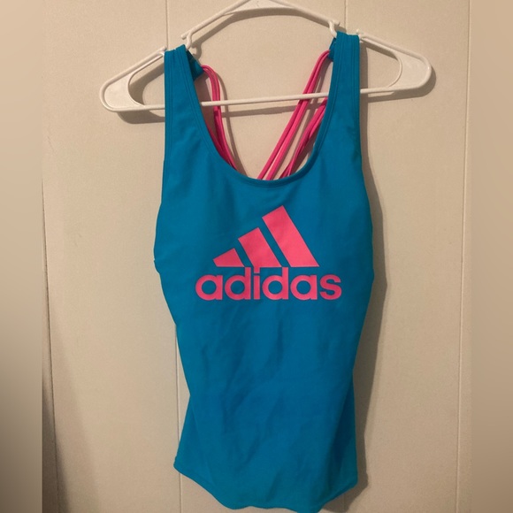 adidas | Swim | Adidas Blue And Pink Tankini Top | Poshmark